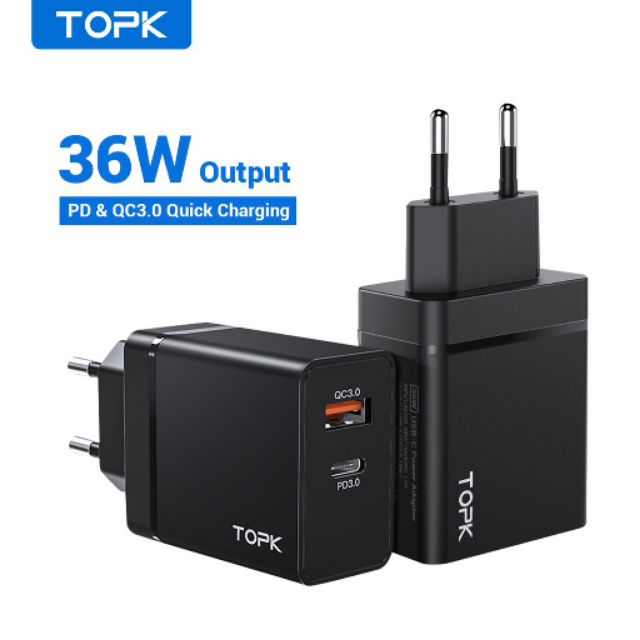 Topk b 204 p 36 w quick charge 3.0 usb อะแดปเตอร์ชาร์ตแบบเร็ว | Shopee ...