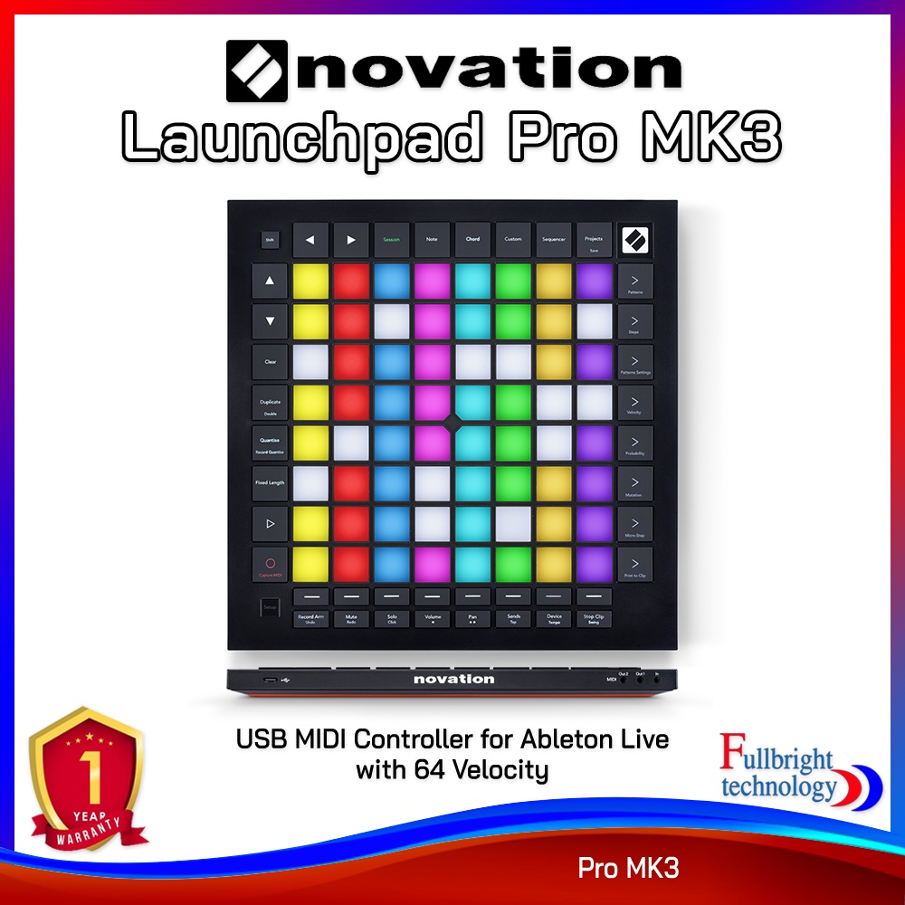 Novation Launchpad Pro MK3 USB MIDI Controller for Ableton Live with 64 ...