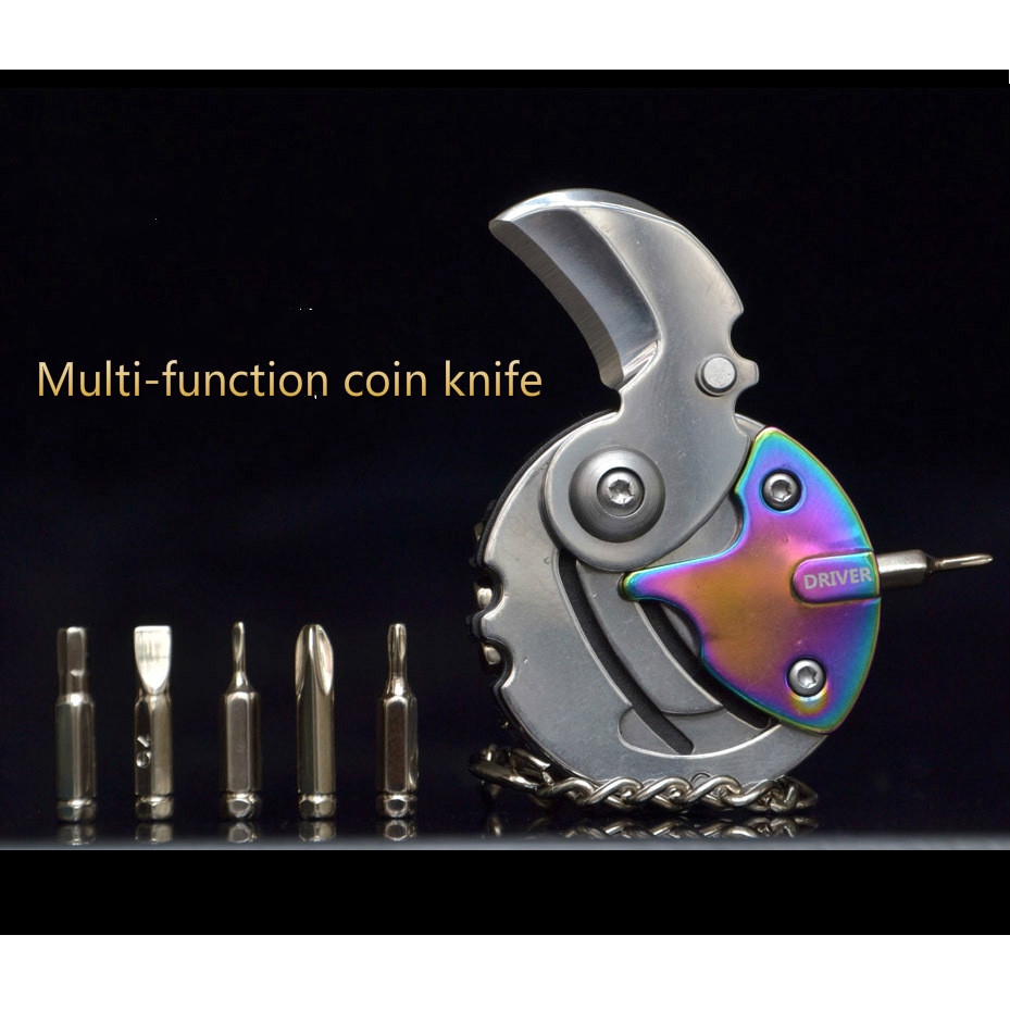 ไขควงซ่อมมินิ!Creativity Coin screwdriver Pocket knife stainless steel ...