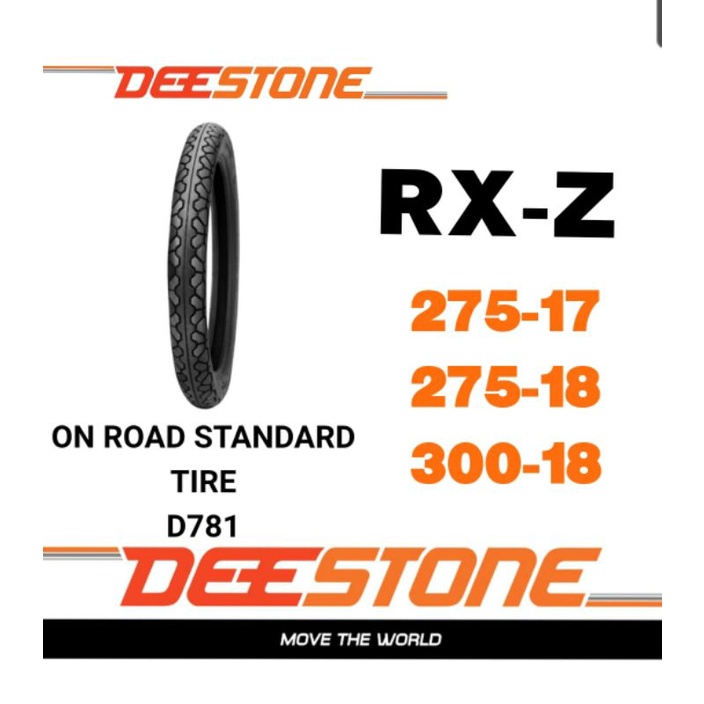 ยางนอกมอเตอร์ไซค์ ลายRX-Z ล้อหน้า-ล้อหลัง 275-17 275-18 และ 300-18 D781 DEESTONE | Shopee Thailand