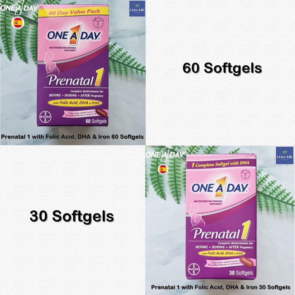 วิตามินรวมเตรียมตั้งครรภ์ Prenatal 1 Multivitamin with Folic Acid,DHA ...