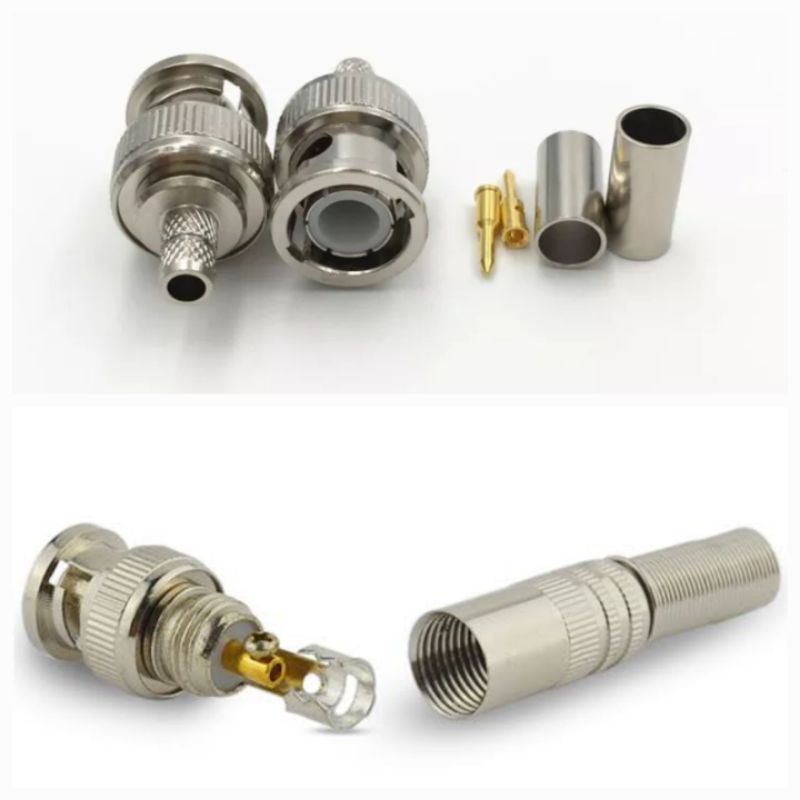 Connector BNC แบบบีบ,สปริง (ราคา1ถุง100ตัว) | Shopee Thailand