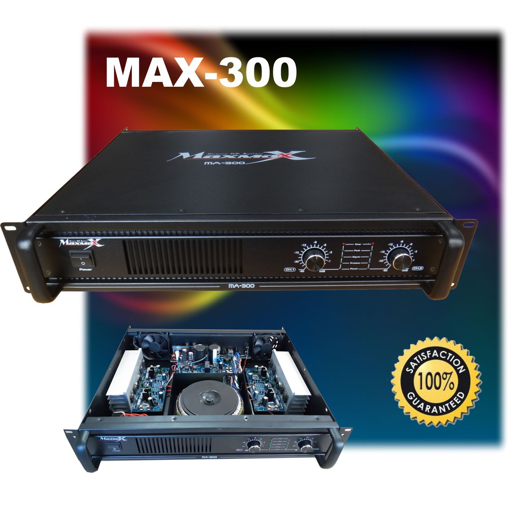 Max Max รุ่น Ma-300 Plus พาวเว่อร์แอมป์กลางแจ้งขับดอก12-15นิ้วที่สร้าง ...