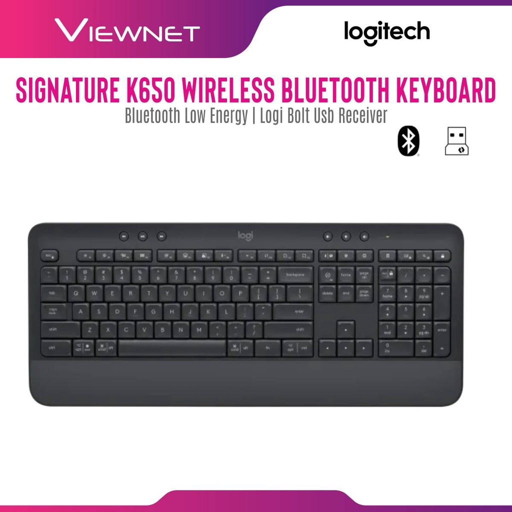 Logitech Signature K650 คีย์บอร์ดไร้สาย พร้อมที่พักข้อมือ รับสัญญาณ ...