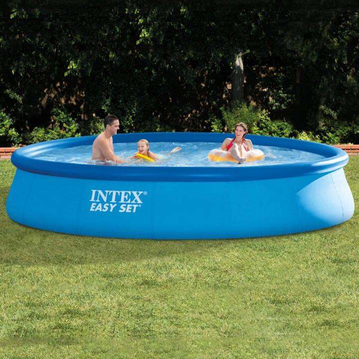 สระน้ำขนาดใหญ่ Easy set pool Intex-28130 [12 ฟุต] สระน้ำส่วนตัวที่บ้าน ...