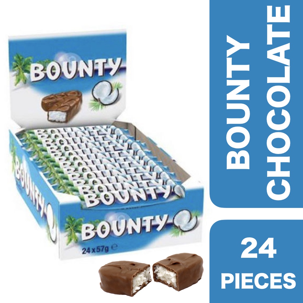 Bounty Chocolate Bar 24 x 57g (1 box) ++ บาว์นตี้ ช็อกโกแลตบาร์ 20 x 57 กรัม (1 กล่อง) | Shopee ...