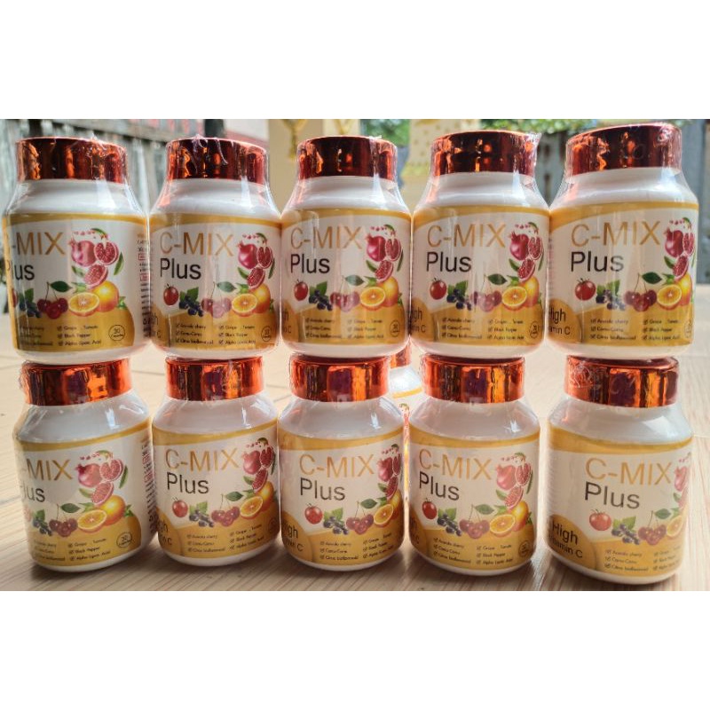 (เซ็ต 10 กระปุก) C-MIX PLUS High Vitamin C 🍒🍅🍊 สูตรรวม วิตามินซีสูง ของ ...