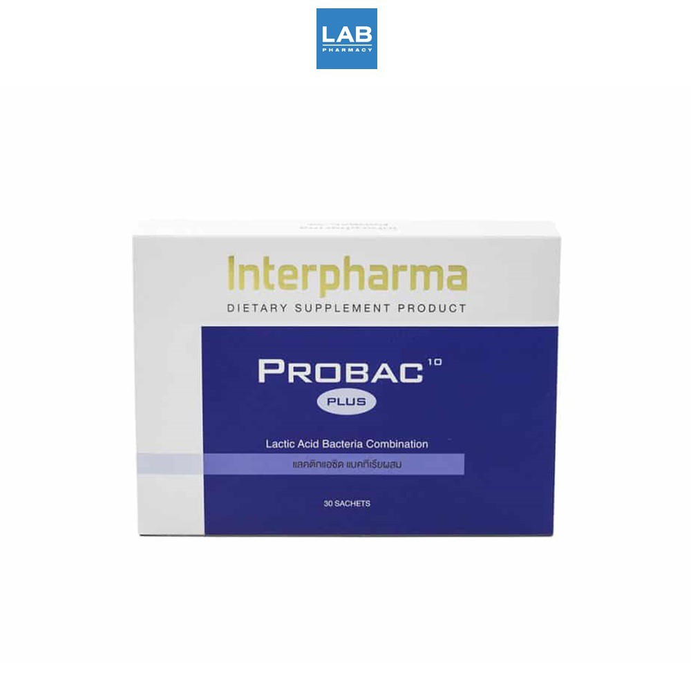 Interpharma Probac 10 Plus 30 sachets/box - โปรแบค เท็น พลัส ผลิตภัณฑ์เสริมจุรินทรีย์ 10 สาย ...