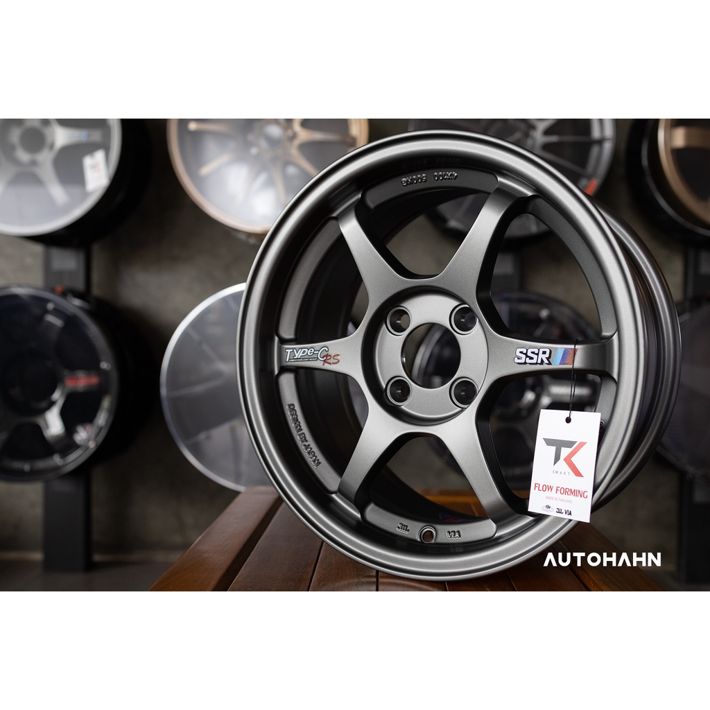 ล้อ SSR Type C RS ขอบ 15 กว้าง 7 นิ้ว ออฟ 35 4H-100 สีเทา GM งาน TK ...