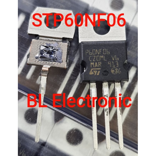 แท้ ST 5ชิ้น STP60NF06 P60NF06 60N06 60NF06 TO-220 ใช้ซ่อมภาคจ่ายไฟ ...