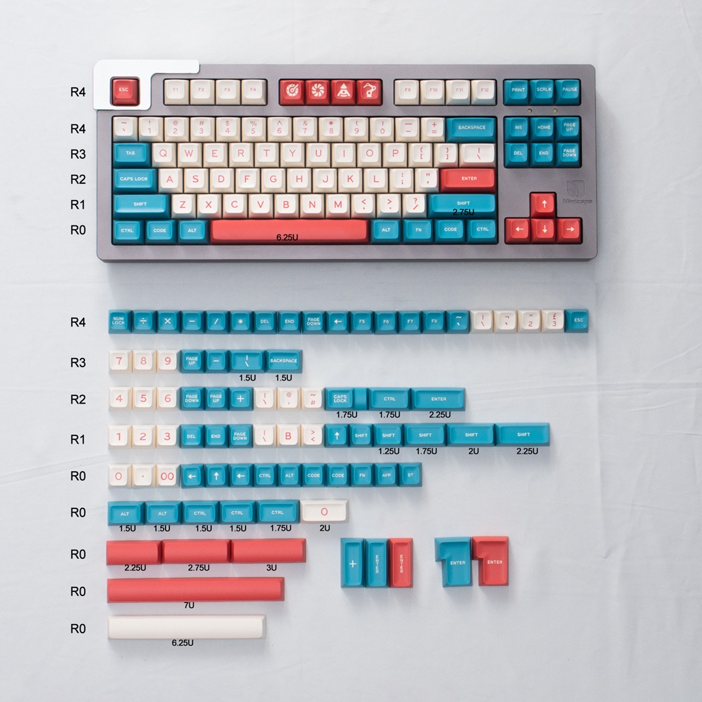 [โค้ดคุ้มลด 20%] Keycap SA Profile 170 Key Double shot ใส่ได้เกือบทุก ...