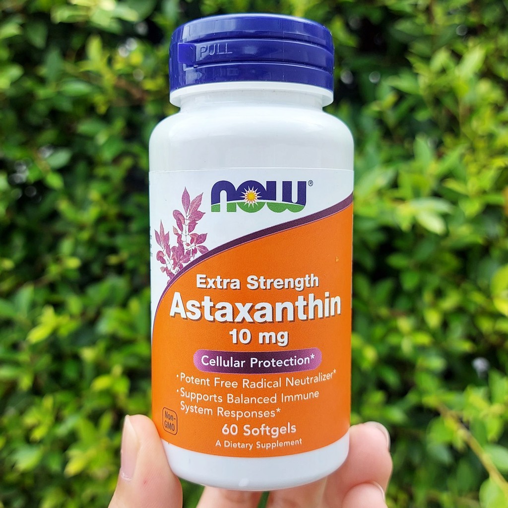 สาหร่ายแดงแอสต้าแซนธิน Astaxanthin, Extra Strength 10mg 60ซอฟท์เจล (Now ...
