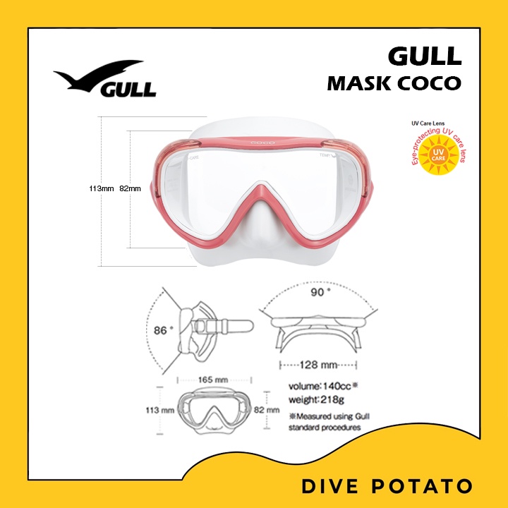 Gull Diving Mask Coco หน้ากากสำหรับดำน้ำเลนส์เดียวจากแบรนด์ Gull ...