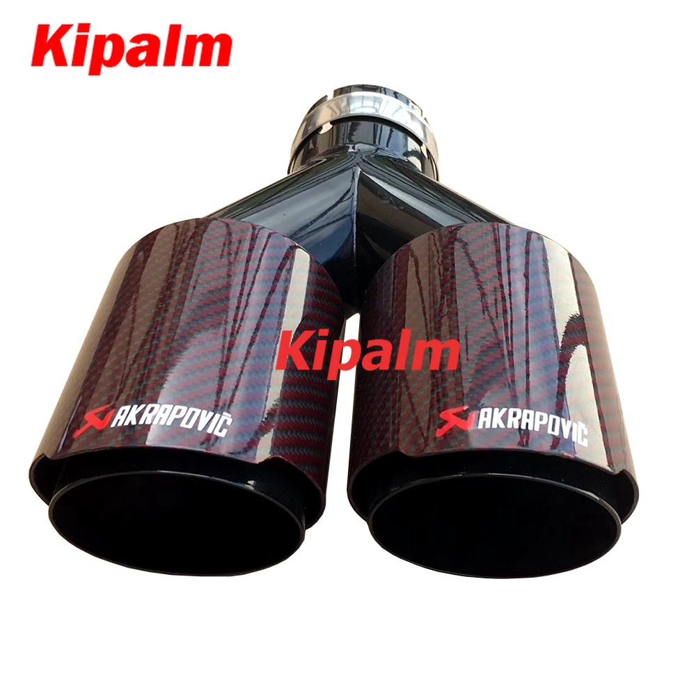 Kipal Y-style Dual Red Twill คาร์บอนไฟเบอร์ Akrapovic ปลายท่อไอเสีย ...