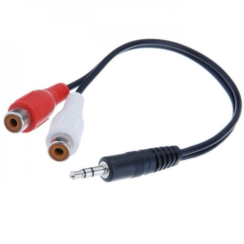 3.5mm 1/2 Stereo Male Mini Plug to 2 Female RCA Jack Adapter Audio Y ...