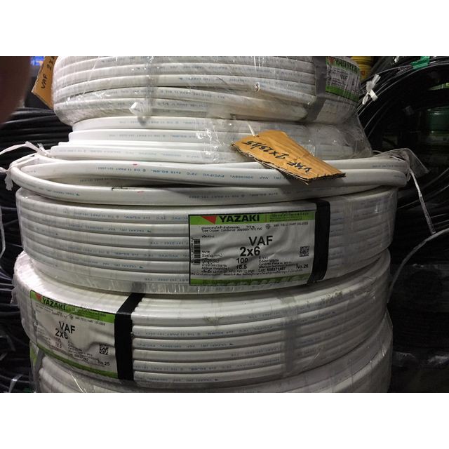สายไฟ VAF 2x6 sq.mm. ยาซากิ YAZAKI ความยาว 100 เมตร | Shopee Thailand