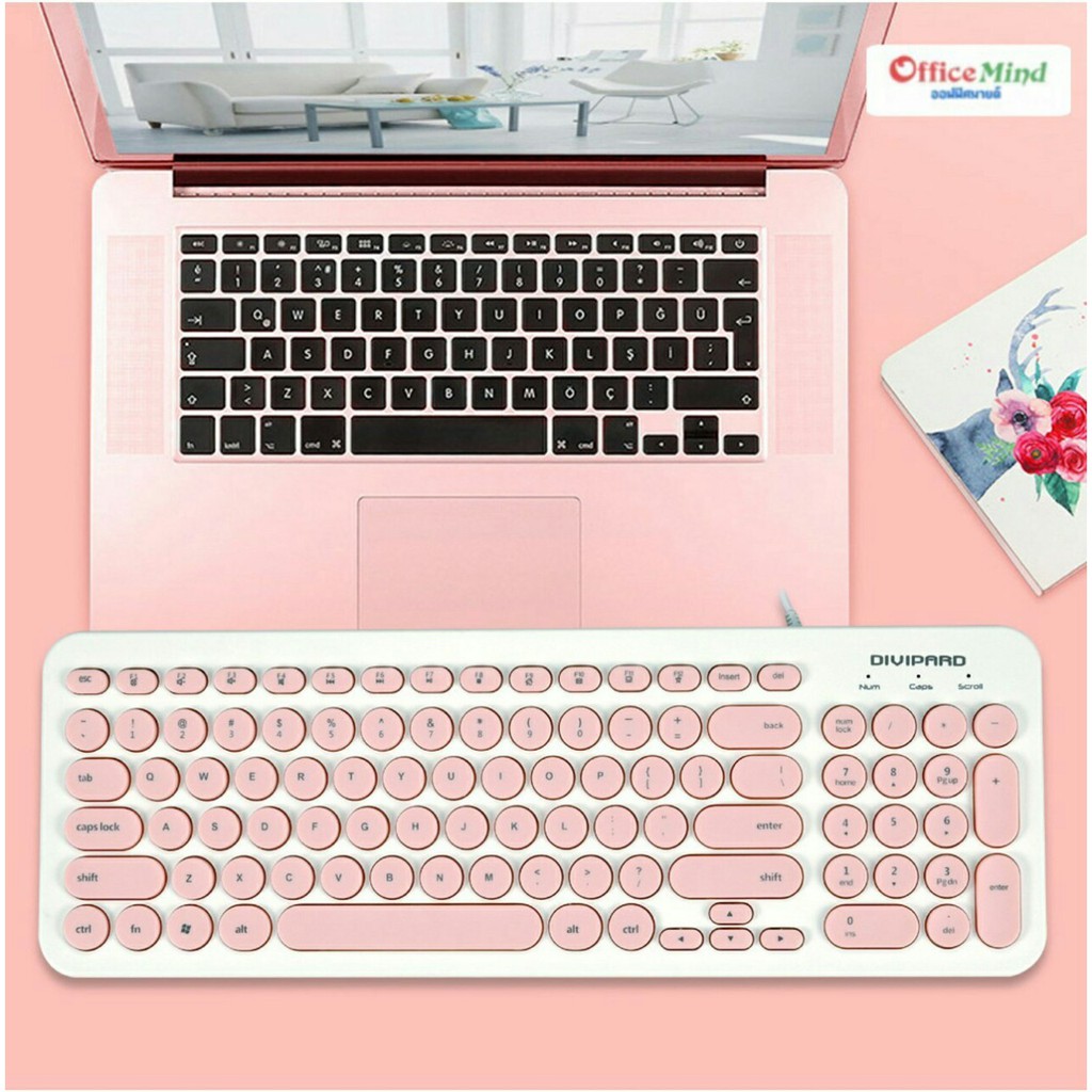 ⌨Keyboard D520 (USB) คีย์บอร์ดเรียบๆ สีสวย พาสเทล ใช้ทำงานเก๋ๆ ⌨ ...
