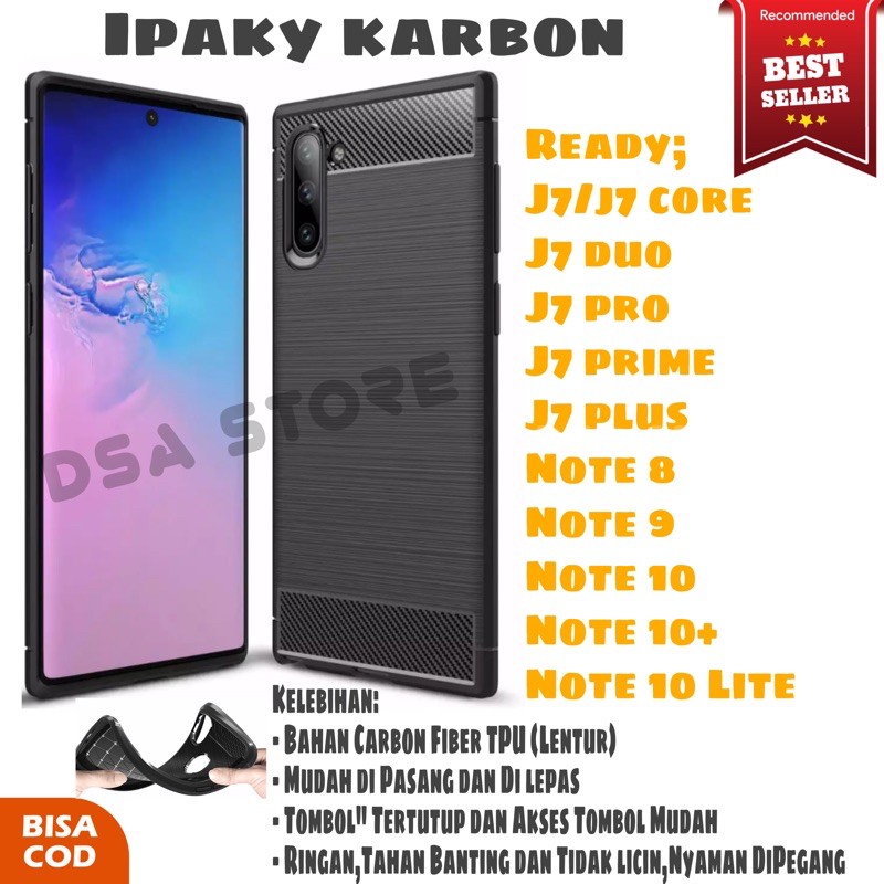 เคสนิ่ม Samsung J7 J7 Prime Pro Note 8 9 10 Lite Ipaky คาร์บอนไฟเบอร์ ...