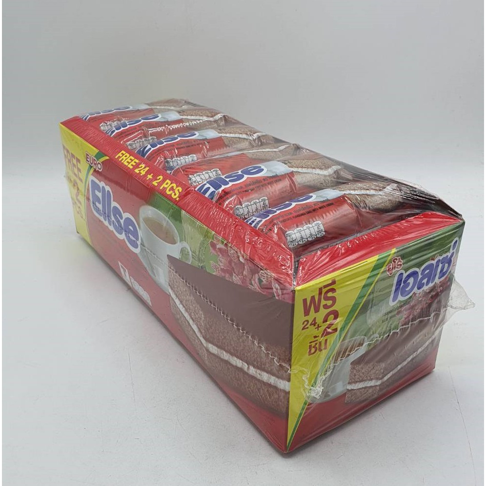 เอลเซ่ ยูโร่ รส ช็อคโกแลต สอดไส้ครีม ขนมเค้ก ยูโร่ ขนมเด็ก EURO ELLSE ...