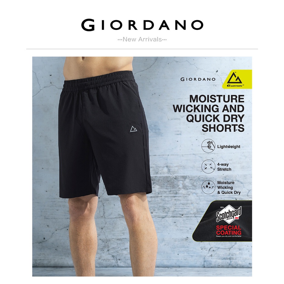 GIORDANO กางเกงขาสั้นผู้ชาย - Men's G-motion Slim Tapered Shorts ...