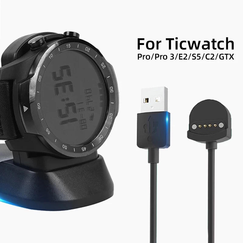 ที่ชาร์จสําหรับ Ticwatch Pro/e2/s2/c2/GTX/Pro 3 แบบพกพา Fast Charging Dock ข้อมูล USB charger ...