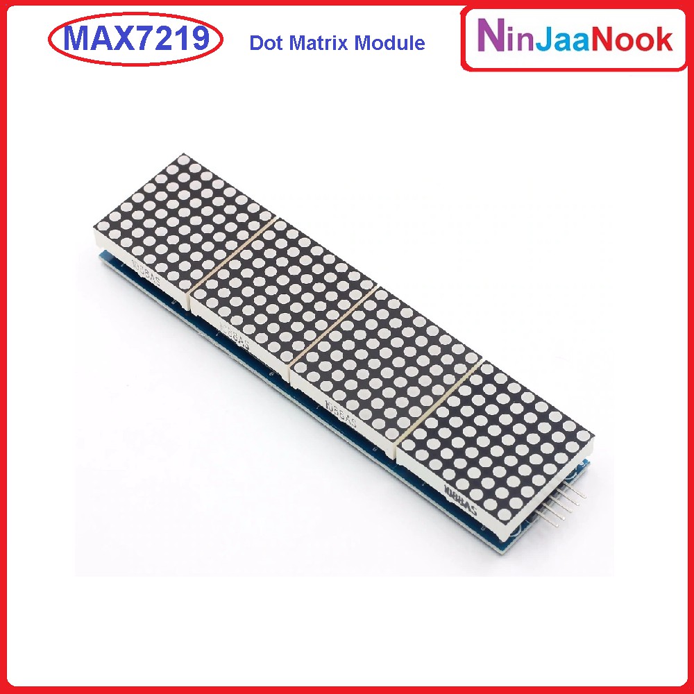 จอแสดงผลพร้อมสาย MAX7219 Dot Matrix Module Microcontroller 4 In One Display with 5P Line for ...