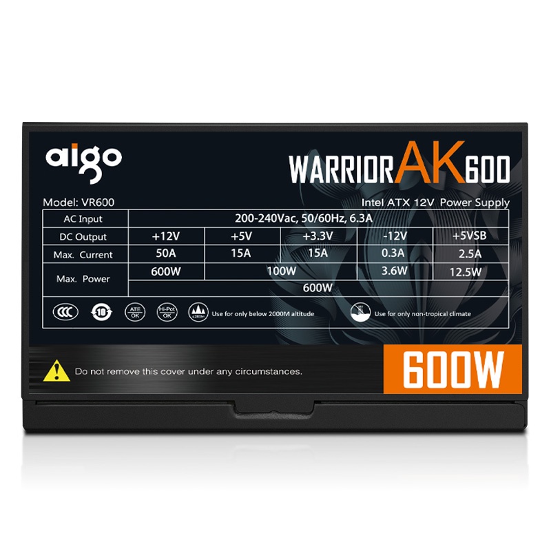 Aigo AK600 PC PSU Power Supply 600w Computer Power 12V ATX Active PC Gaming | Shopee Thailand