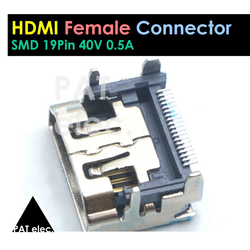อะไหล่ พอร์ต ขั้วต่อ ตัวเมีย HDMI 19 pin SMD HD Connectors Female Port ...