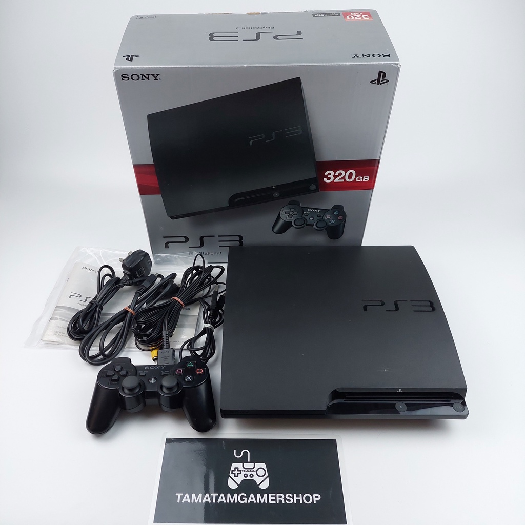 เครื่องเกม PS3 Slim สีCharcoal Black 320GB แปลงเล่นก้อป มือสองครบกล่อง ...