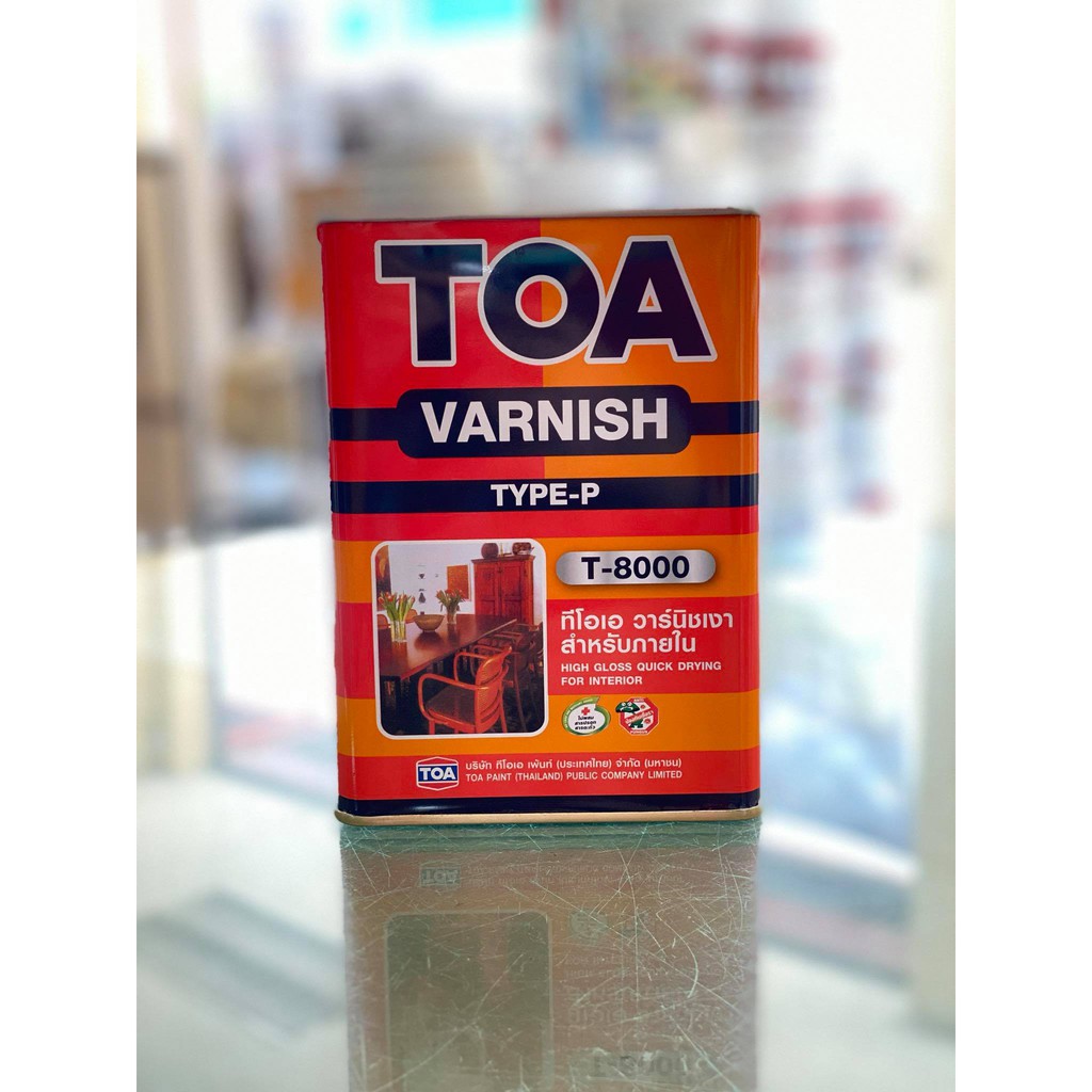 ทีโอเอ วาร์นิช เงา วานิช ภายใน TOA Varnish Gloss T-8000 เพิ่มความเงาและรักษาเนื้อไม้ ขนาด 0.946 ...