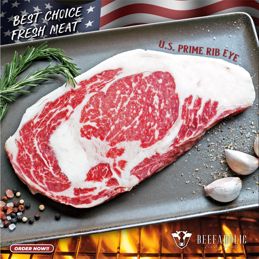 🇺🇸 ริบอาย เนื้อสันแหลม สหรัฐอเมริกา ยูเอสดีเอ ไพร์ม (แบบตัดสเต็ก) / U.S ...