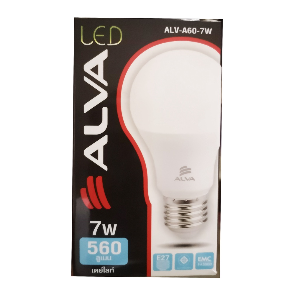 ALVA หลอด LED Bulb 7W แสงขาว ตกไม่แตก ประหยัดไฟ ได้คุณภาพ มีมาตราฐาน ...