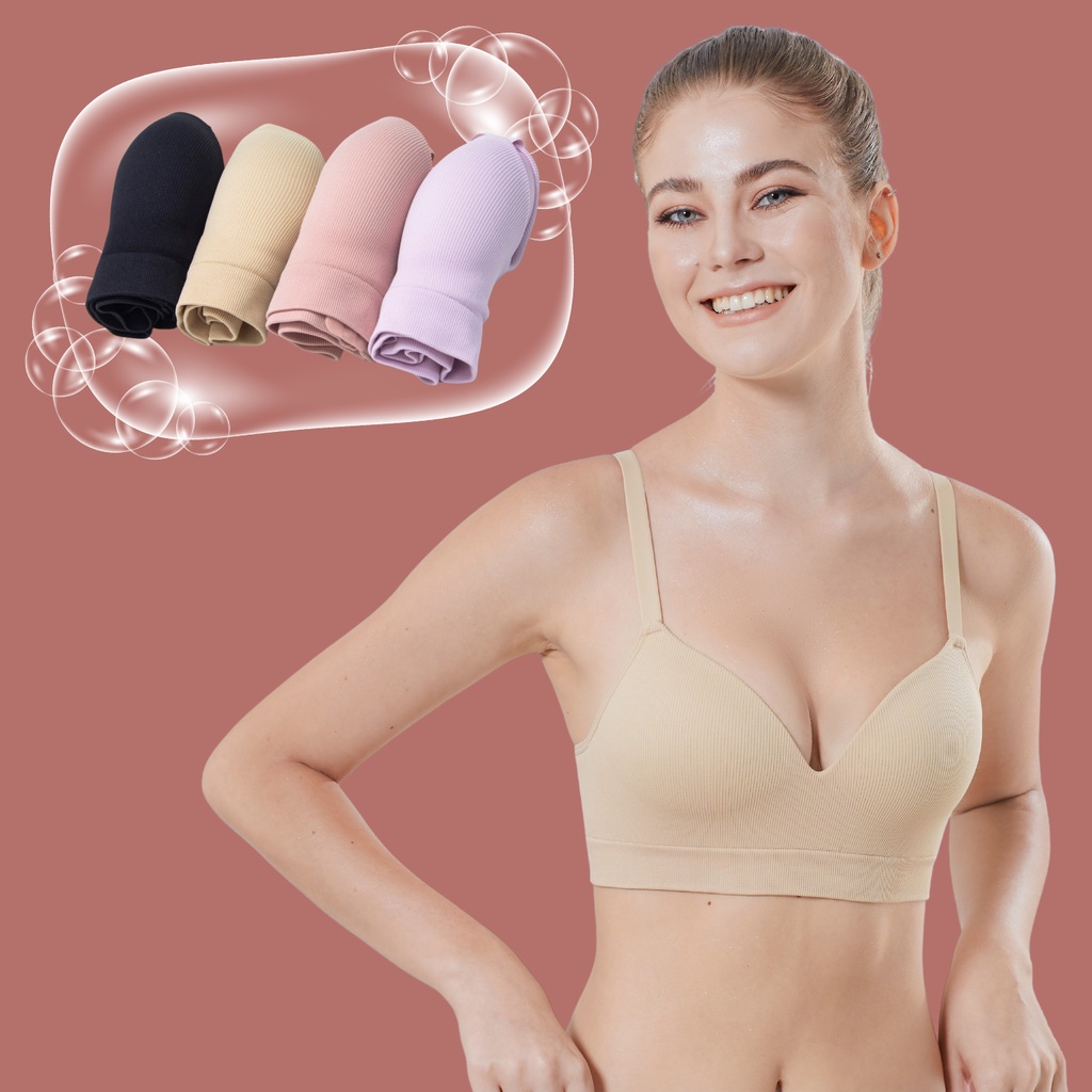Cherilon เชอรีล่อน Bubble Bra บรา บราไร้โครง เบานุ่ม ฟองน้ำในตัว รวบอกชิด ระบายอากาศดีมาก ม้วน ...