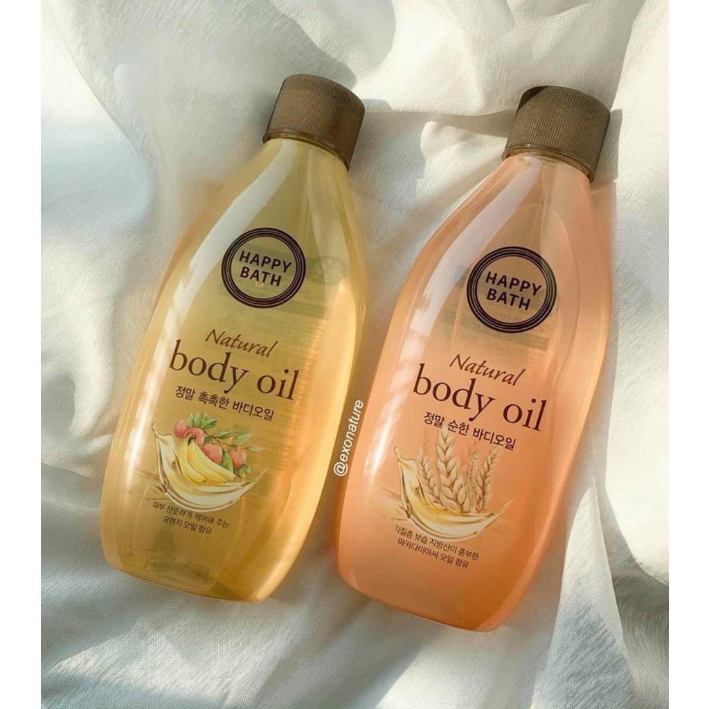 HappyBath Natural Body Oil 250ml | Shopee Thailand