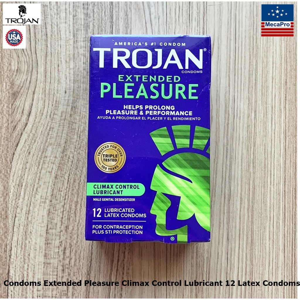 Trojan® Condoms Extended Pleasure Climax Control Lubricant 12 Latex ...