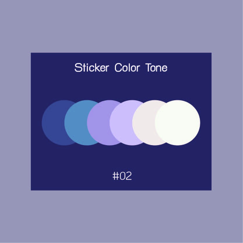 color tone sticker เซ็ทสติ๊กเกอร์ 6 ดวง สติ๊กเกอร์โทนสี / Circle ...
