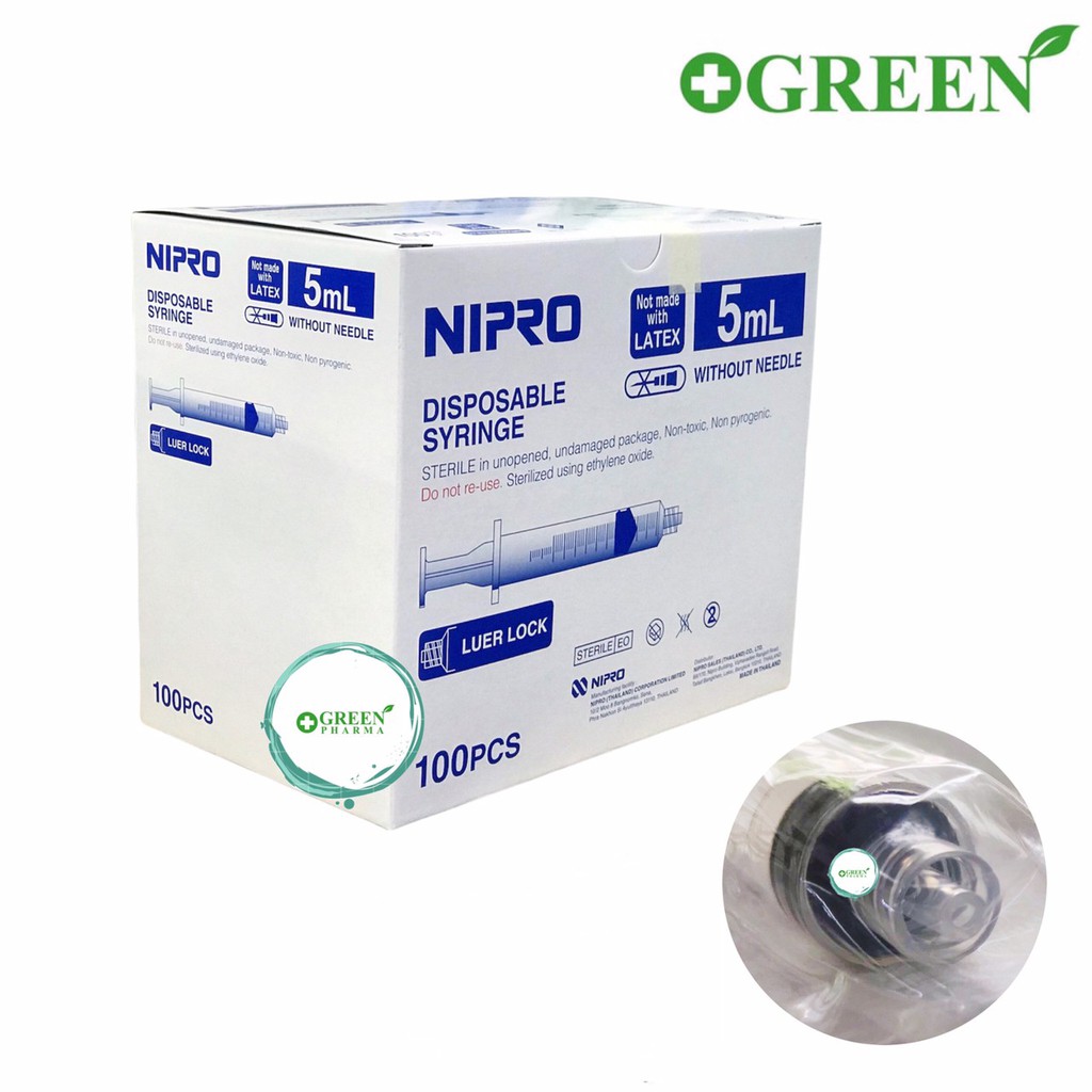 Nipro Syringe 5 ml. หัวล็อค บรรจุ 100 ชิ้น/กล่อง (4972) | Shopee Thailand