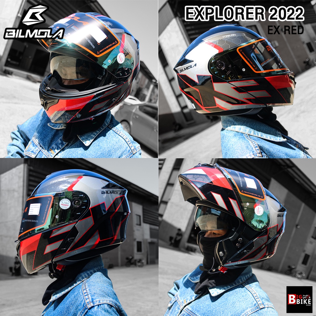 หมวกกันน็อค BILMOLA EXPLORER 2022 ยกคางได้ หมวกเต็มใบ | Shopee Thailand