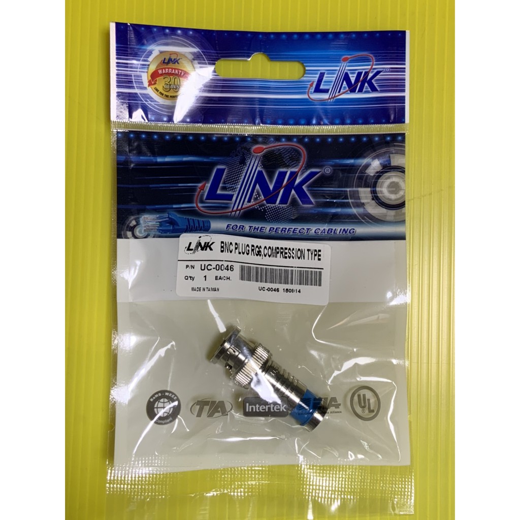 หัวบีเอ็นซีกล้อง LINK UC-0046 PACK 10Each. BNC PLUG RG6, COMPRESSION TYPE กันน้ำ | Shopee Thailand