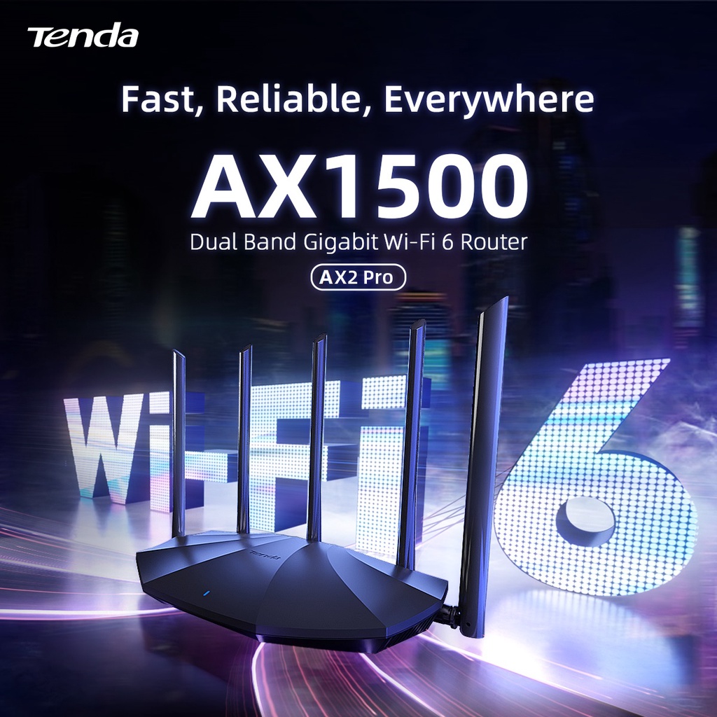 Tenda AX2Pro supports Wi-Fi6 technology, with a dual-band concurrent ...