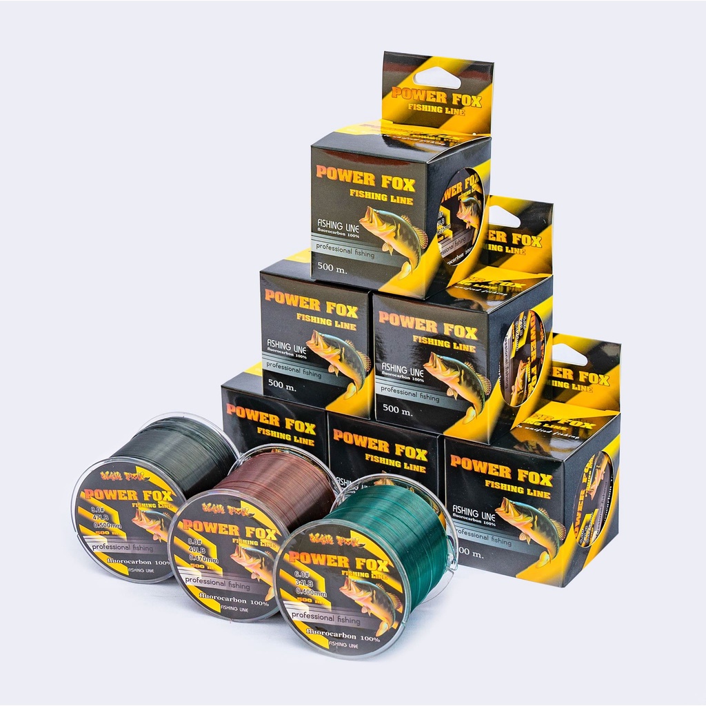 สายเอ็น Power Fox Fishing Line ม้วน 500 เมตร สายเอ็นคุณภาพดี จมน้ำไว ...