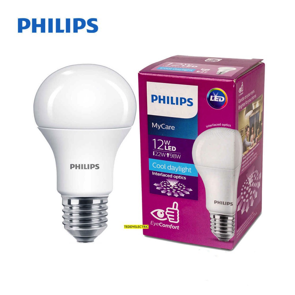 รุ่นใหม่ล่าสุด !! Philips หลอดไฟ LED Bulb MyCare 12W E27 แสงขาว Cool daylight ถนอมสายตา | Shopee ...