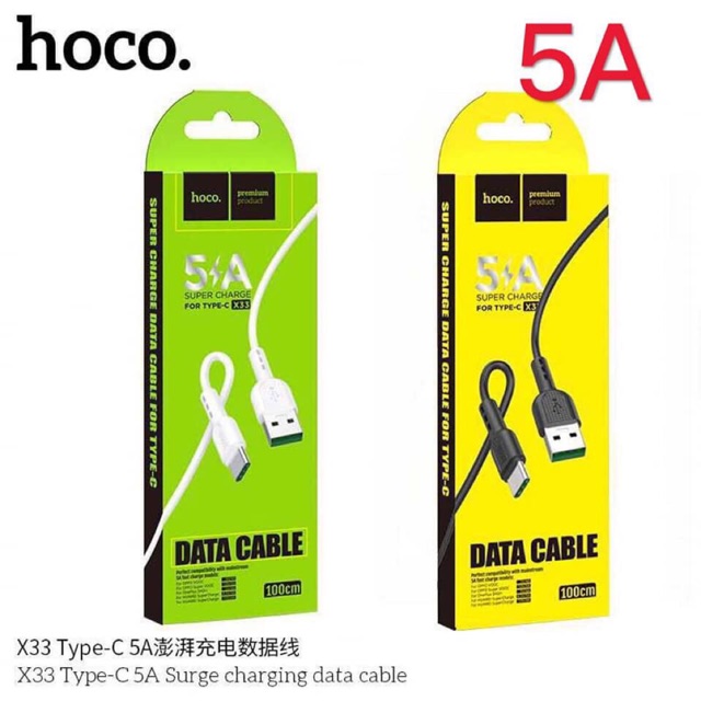 แท้ ️Hoco X33 สายชาร์จ USB 5A สำหรับ Type-C | Shopee Thailand