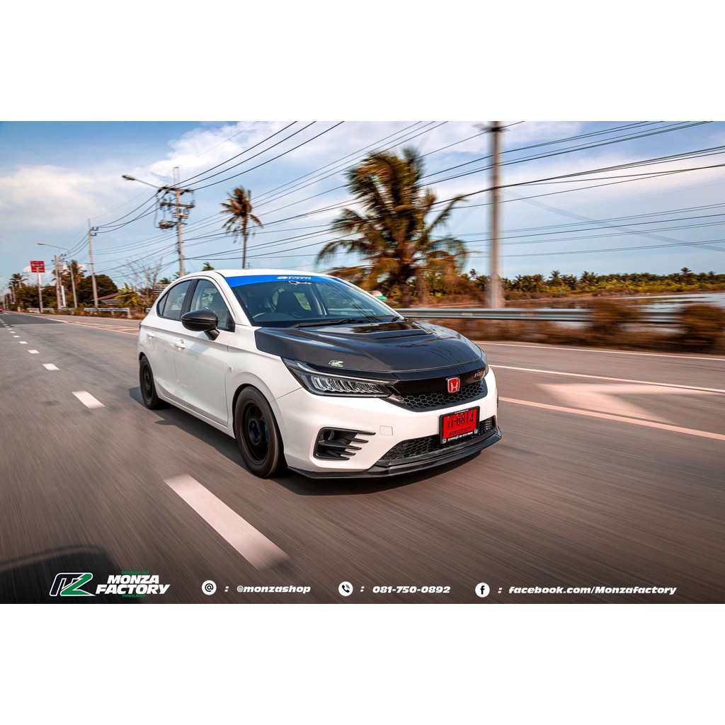Monza Factory ฝากระโปรงคาร์บอน Honda City 2020 1ช่อง - ลายF1/ลาย2 ...
