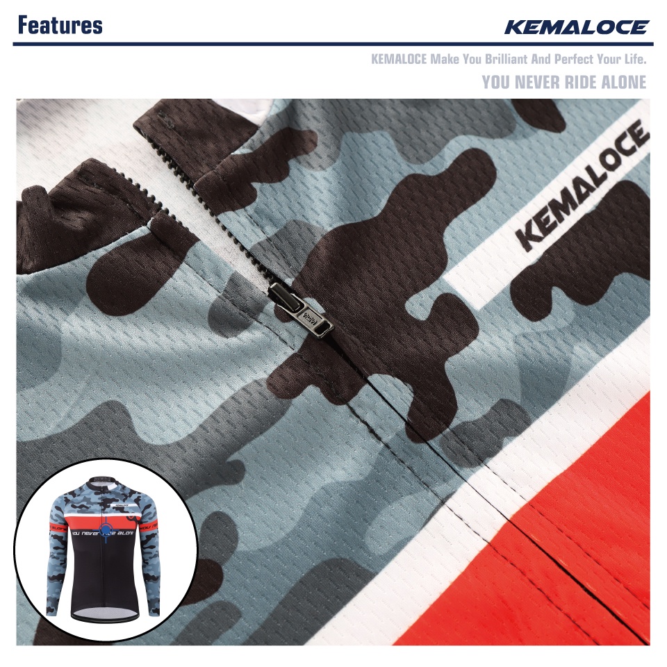 KEMALOCE เสื้อปั่นจักรยานแขนยาว ผู้ชาย ฤดูร้อน 2024 แจ็คเก็ตจักรยาน สี ...