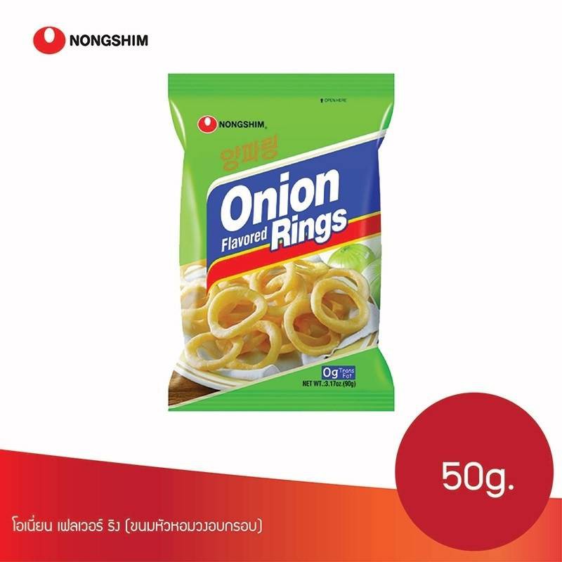 ขนมเกาหลี onion flavored rings 50g Hot & Spicy Onion 40g 농심 양파링โอเนี่ยน ...