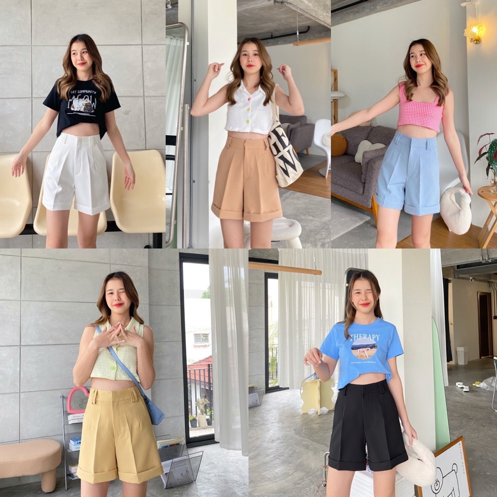 newcute กางเกงผ้าขาสั้น Goofy shorts | Shopee Thailand