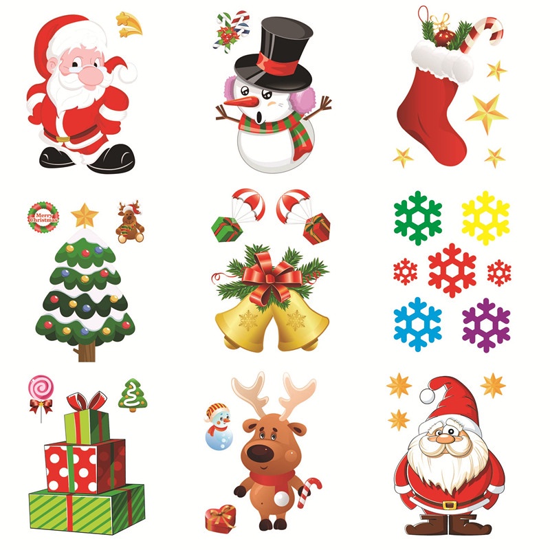 คริสต์มาสChristmas Removable Window Glass Sticker Christmas Decorations ...