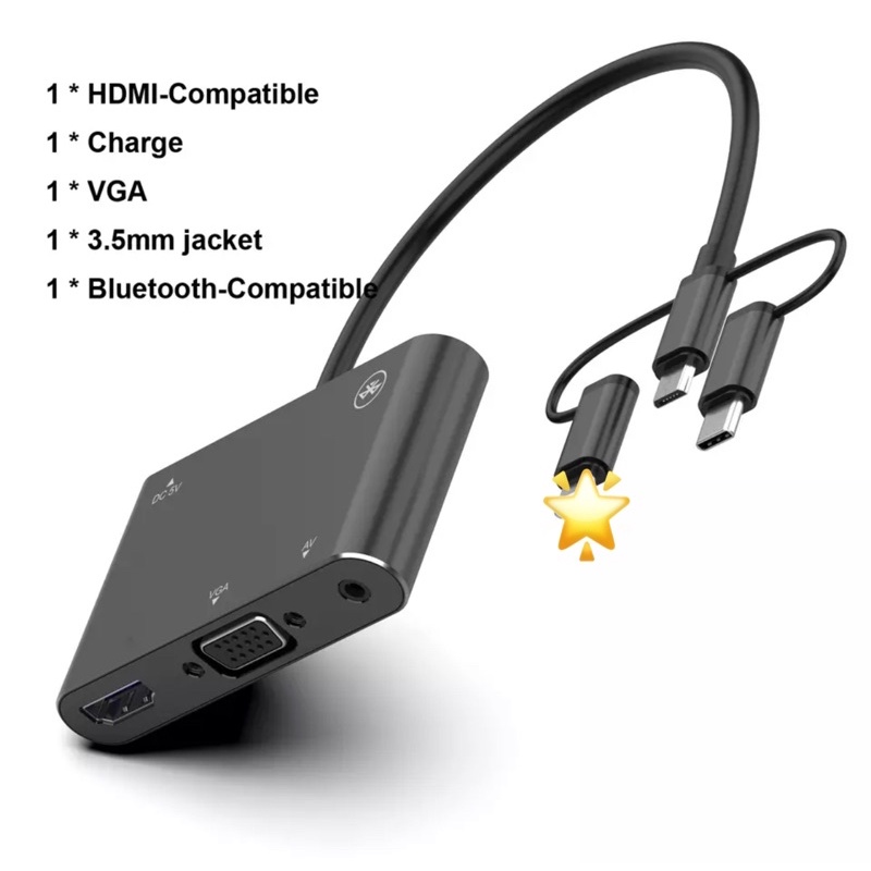 3 in 1 To HDMI Adapter OTG USB Converter ชุด Charge ช่องต่อสายเคเบิล ...