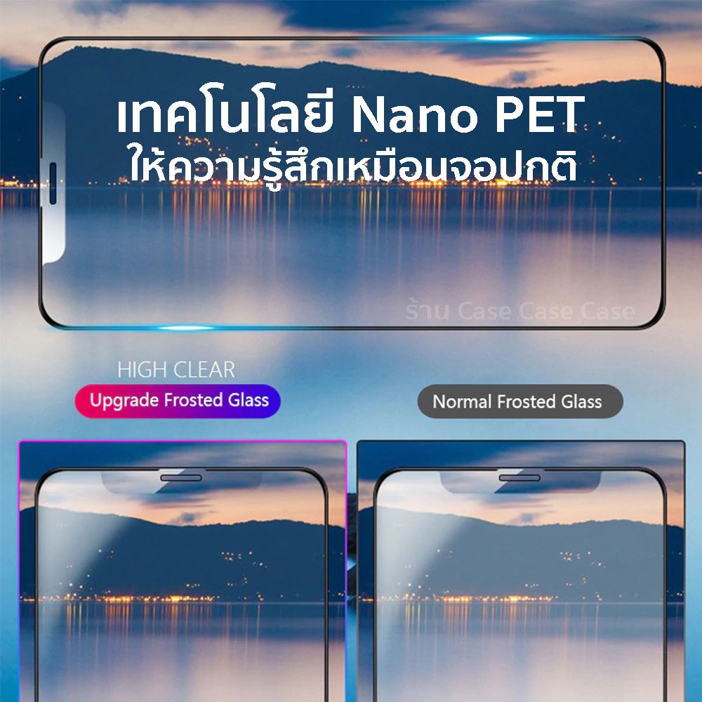 [ฟิล์ม Nano PET] ฟิล์มด้านสำหรับ iPhone 16 pro max 16e 15 14 13 i12 ...